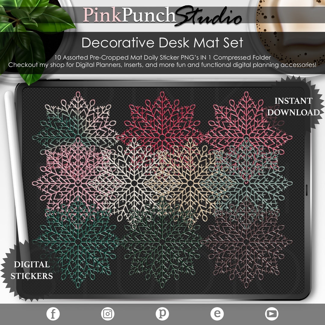 Sugar Cookies Snowflake Desk Mats Digital PNG Files Stickers Planner ...