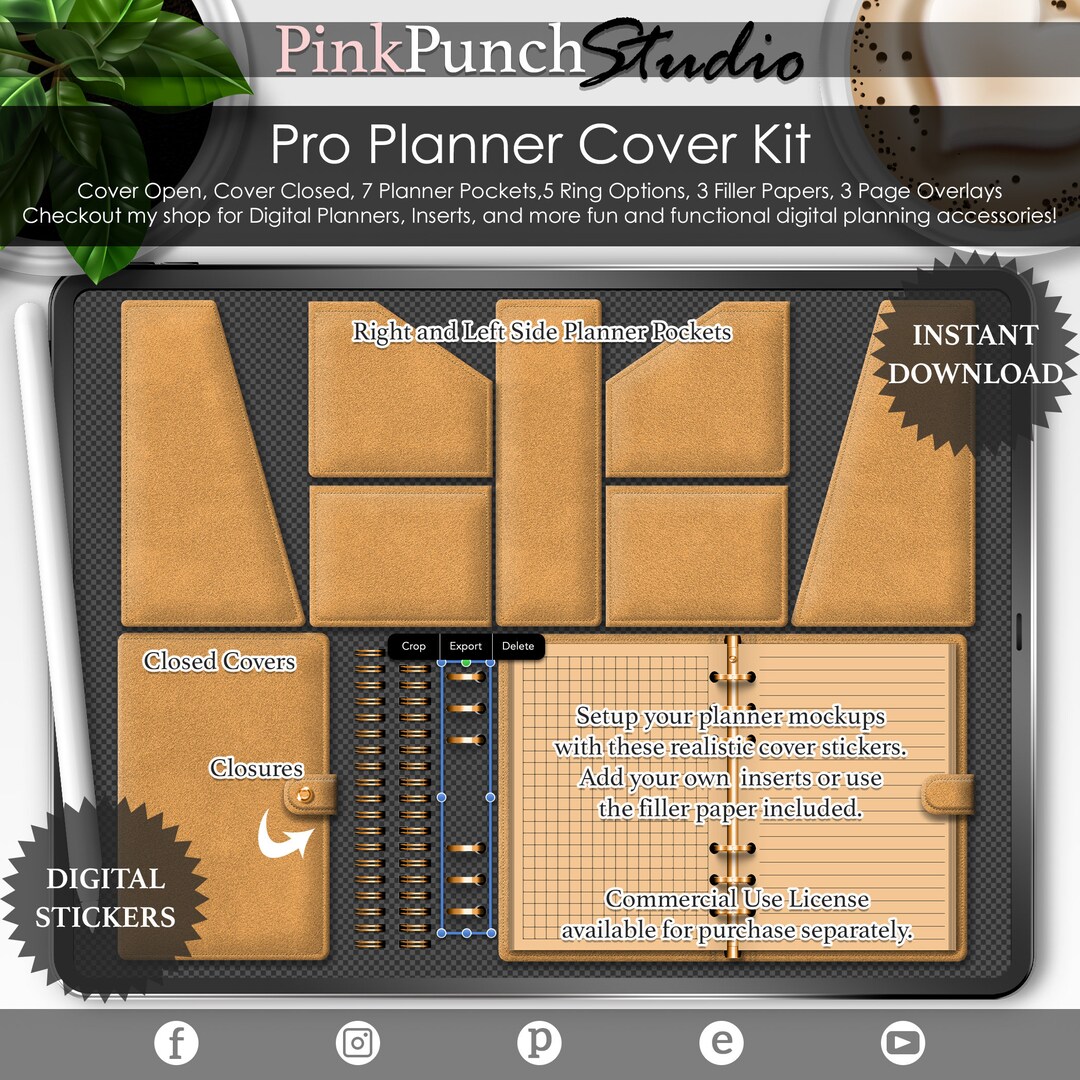 Pumpkin Patch 4 Orange Pro Planner Cover Kit Digital Planning PNG ...