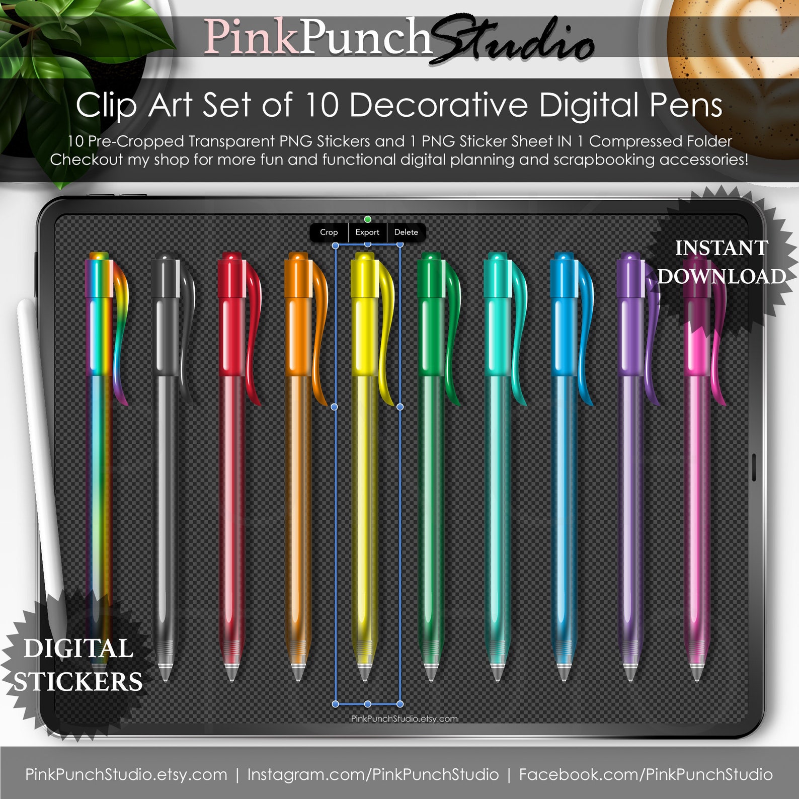 Primary Click Pens Sticker Kit Clip Art PNG Files Digital - Etsy