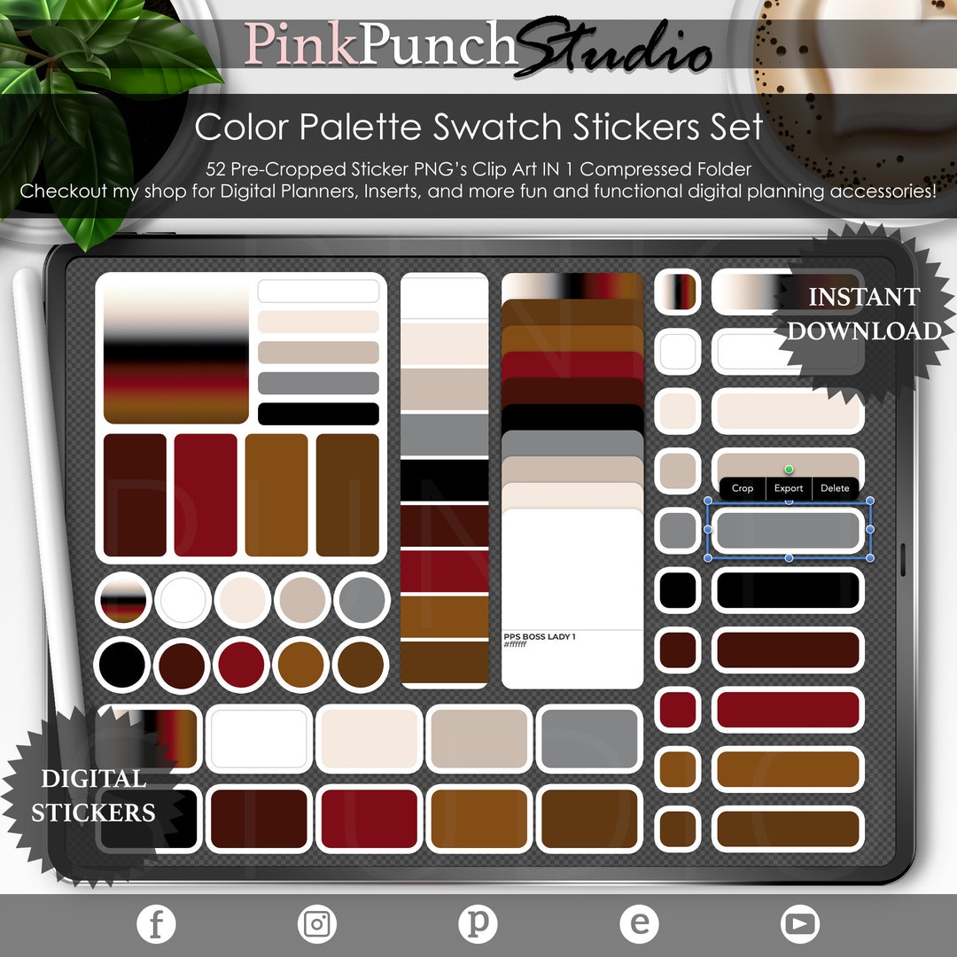 Boss Lady Color Swatch PNG Stickers: Boss Lady Palette, Digital Planner ...