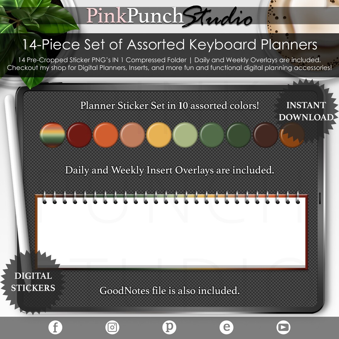 Forever Fall Keyboard Planners PNG Files Scrapbooking Clipart Planner ...