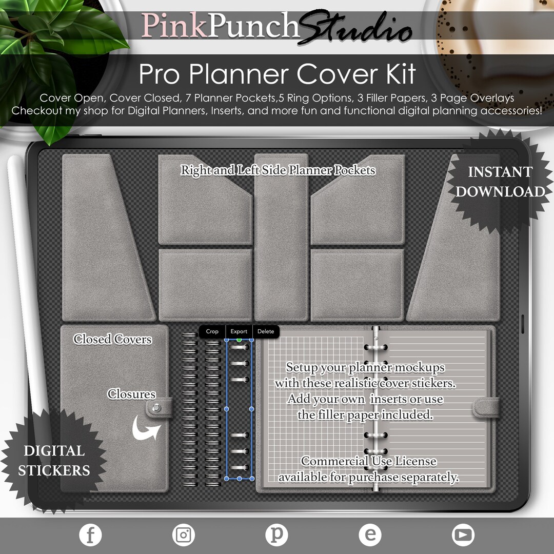 Posh Peacock 5 Pro Planner Cover Kit Digital Planning PNG Stickers ...