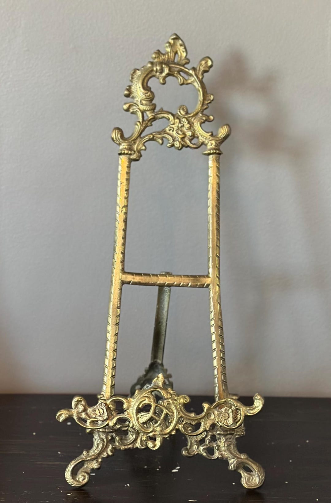Brass Easel • Ornate • Floral • French Style • Artwork Display • Recipe ...