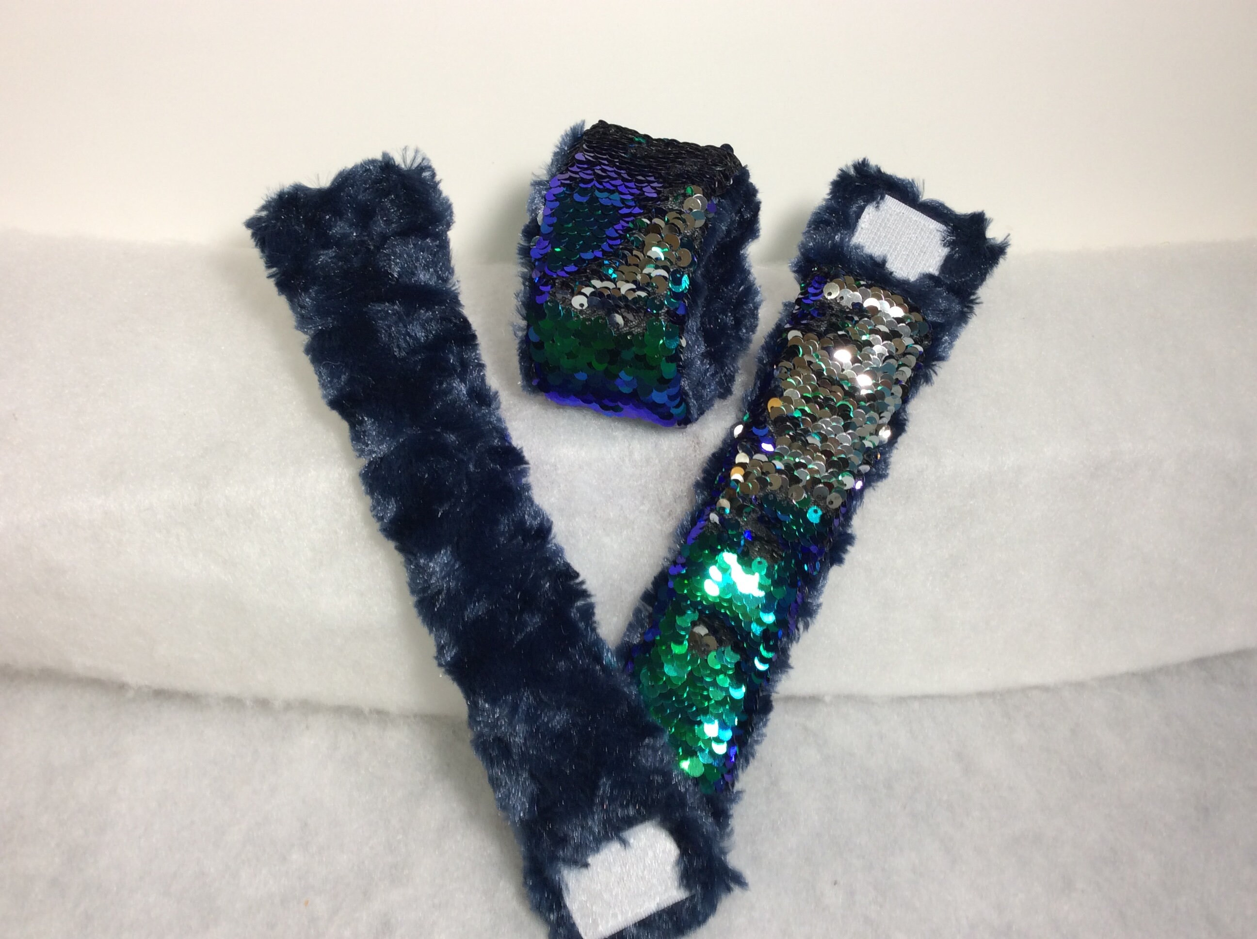 Adult Fidget wrist cuff with mermaid flip sequins to calm | Etsy