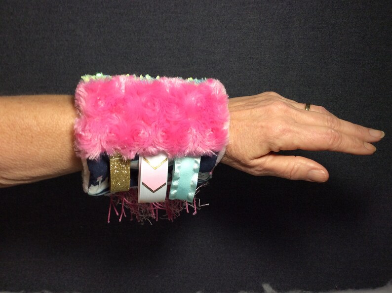 Fidget wrist cuff arm band with textures to calm anxiety in | Etsy