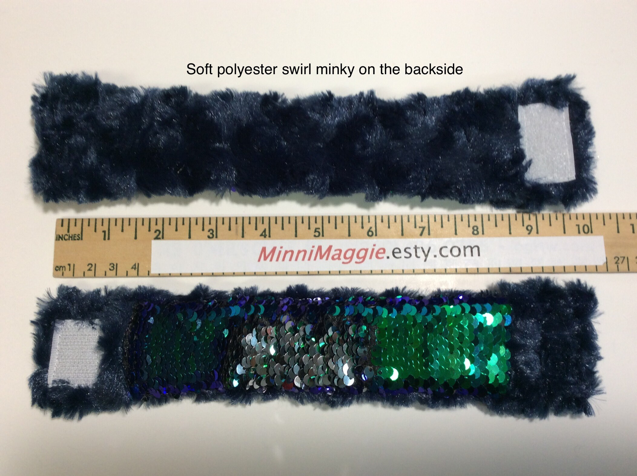 Adult Fidget wrist cuff with mermaid flip sequins to calm | Etsy