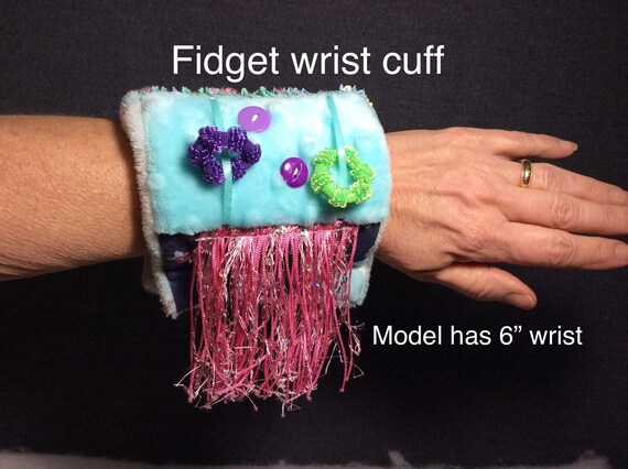 Fidget wrist cuff arm band with textures to calm anxiety in | Etsy