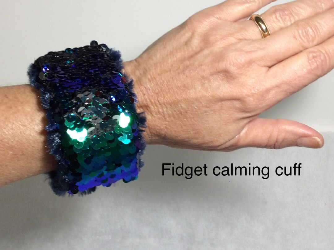 Adult Fidget Wrist Cuff With Mermaid Flip Sequins to Calm Anxiety for ...