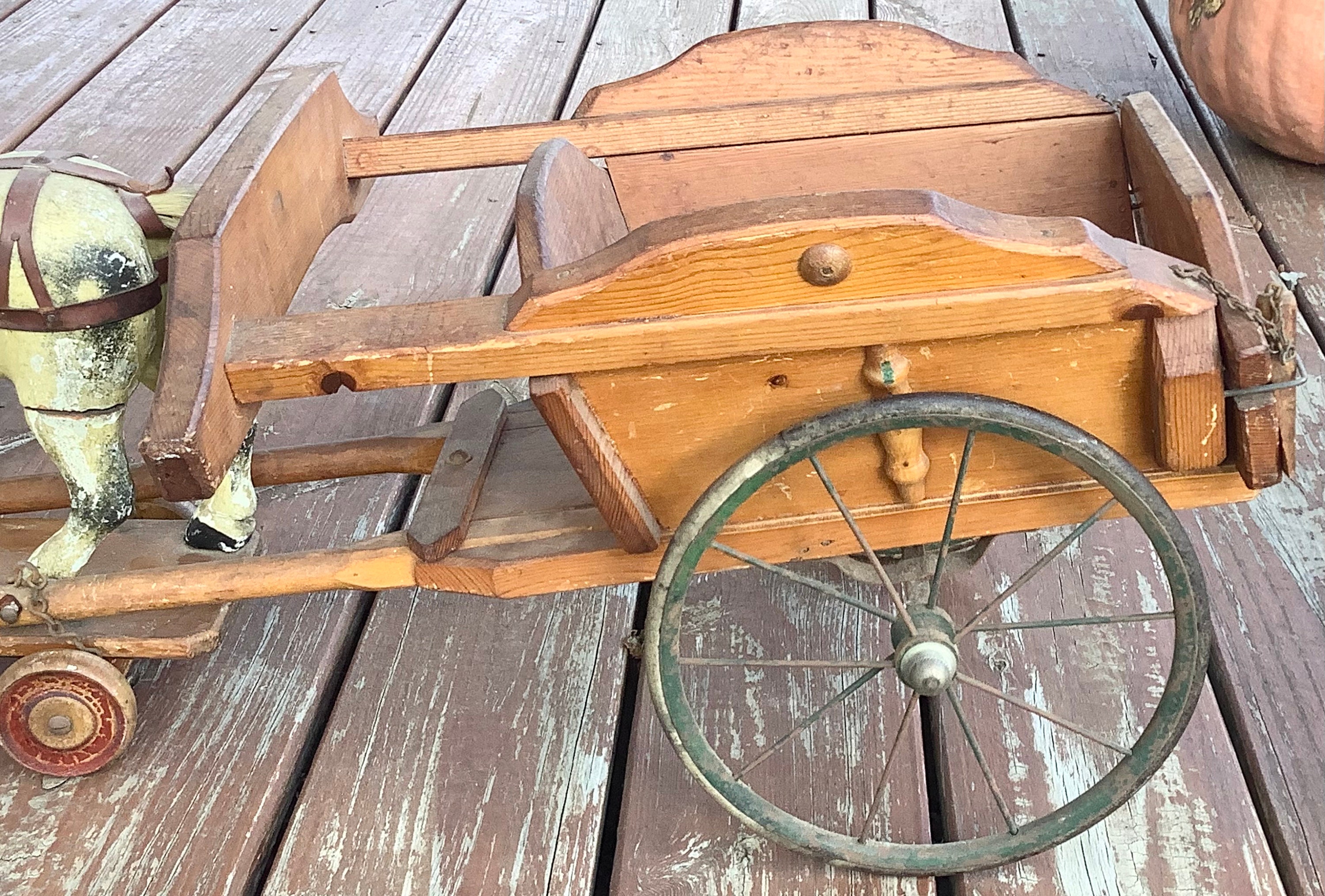 Sweet Antique G and J Lines Brothers English Pull Along Toy Horse & Tip ...