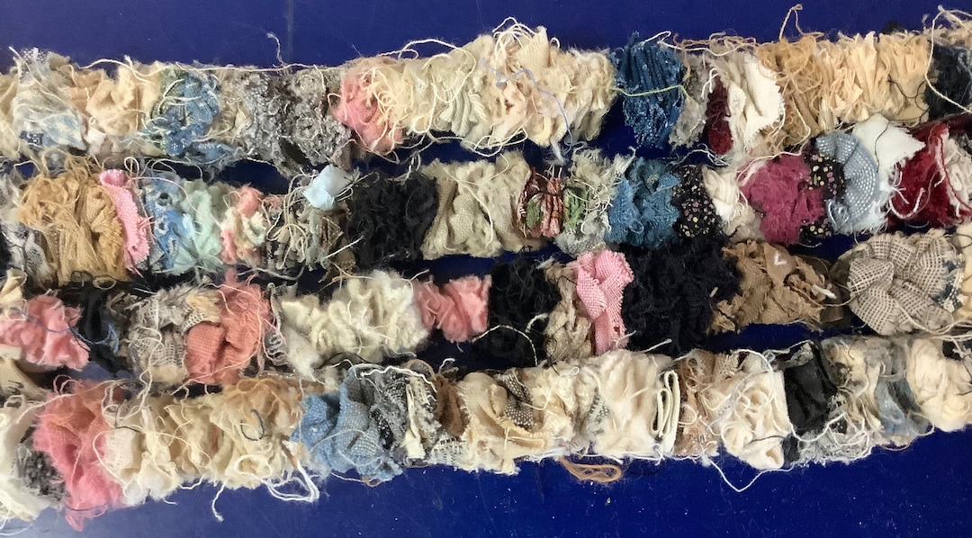 Lot 4 Authentic Antique Primitive Rag Christmas Feather Tree Garland 18 ...