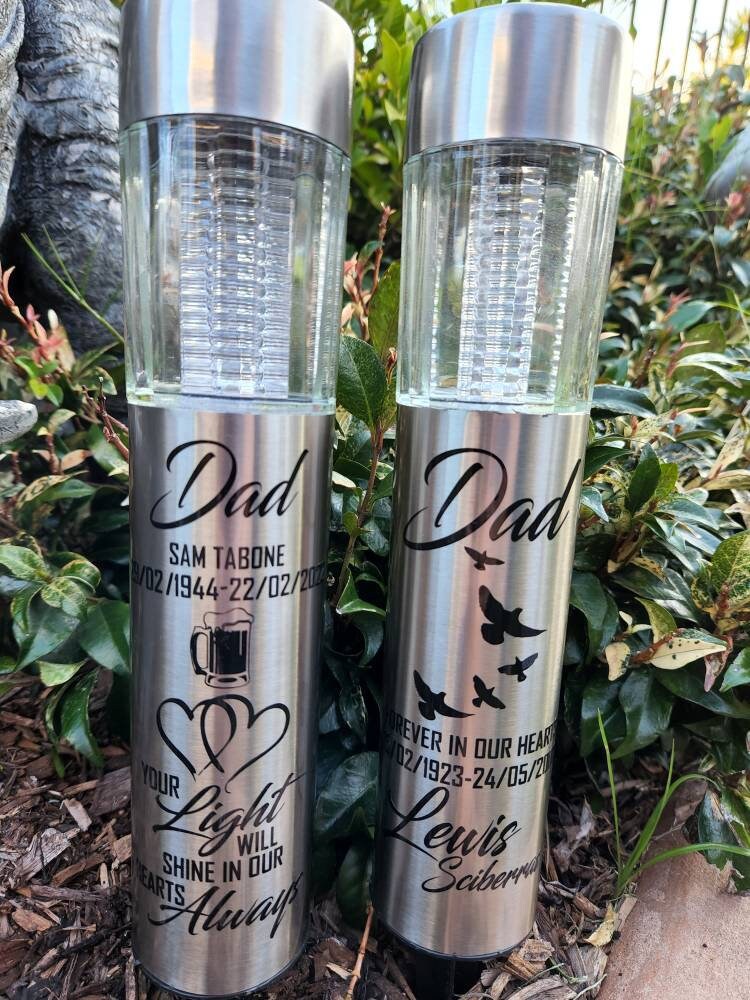IN MEMORY Personalised Memorial Solar Garden Light - Etsy Australia