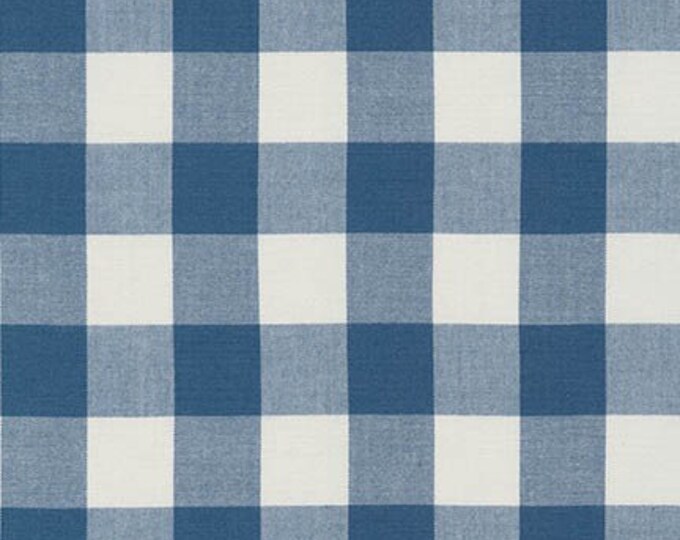 Denim Blue and White Buffalo Plaid Cotton Fabric by the Yard - Etsy