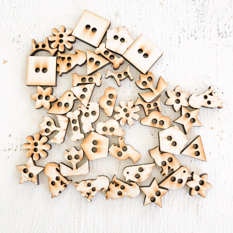 Daisy Flower Wooden Buttons Craft Button Large Wooden - Etsy