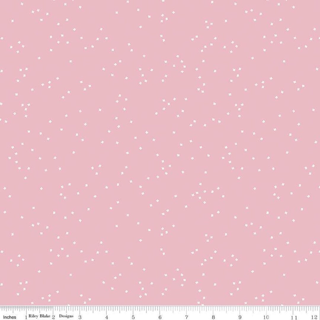 Baby Pink Cotton Fabric by the Yard by Riley Blake Designs, White ...