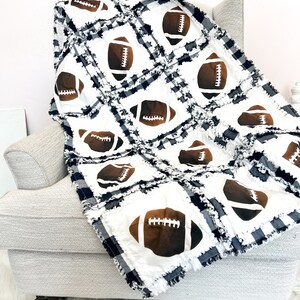 Sports Rag Quilt Kit, Baby Quilt Kit, Baby Shower Gift, Football ...