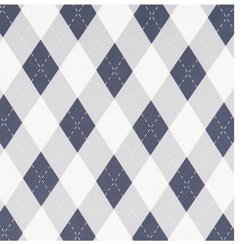 Blue Argyle Fabric - Etsy