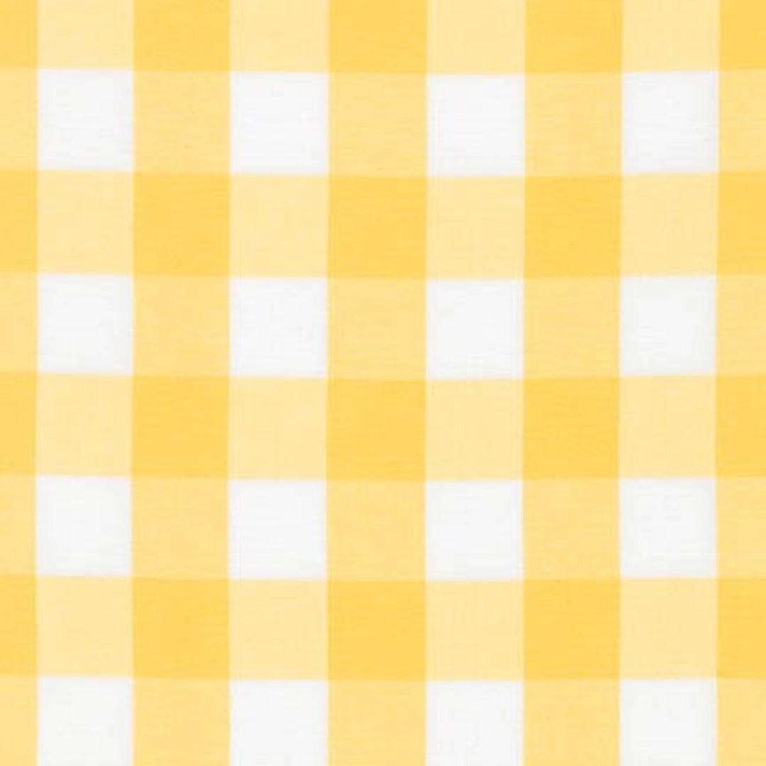 Yellow Plaid Fabric by the Yard, 1 Inch Squares, Yellow Gingham Fabric ...