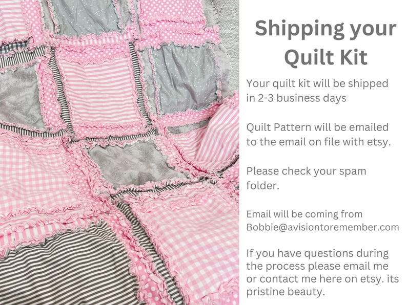 Pink Gray Rag Quilt Kit for Baby Girl | Modern Rag Quilt DIY ...