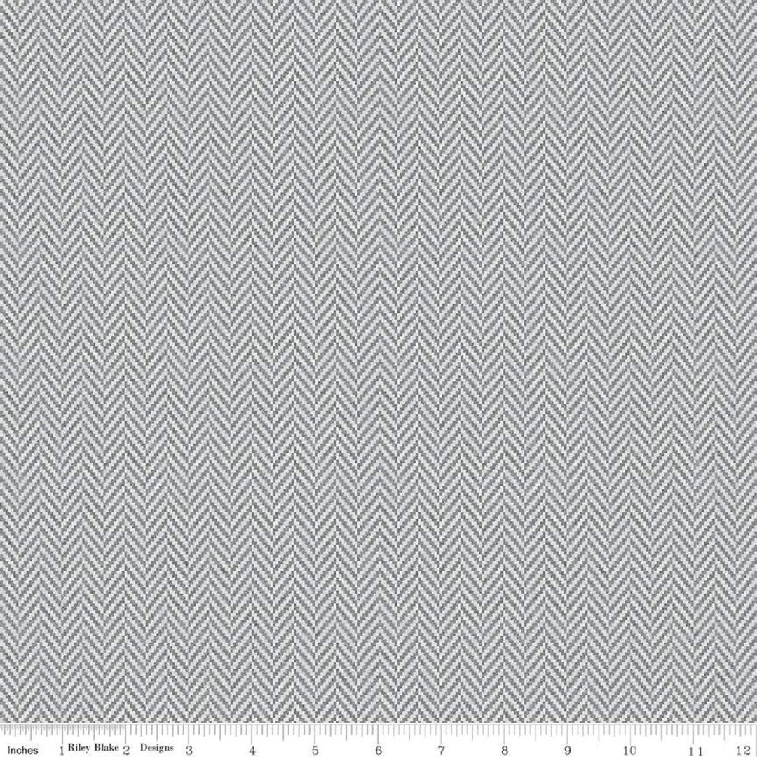 Gray Herringbone Cotton Fabric by the Yard Riley Blake - Etsy