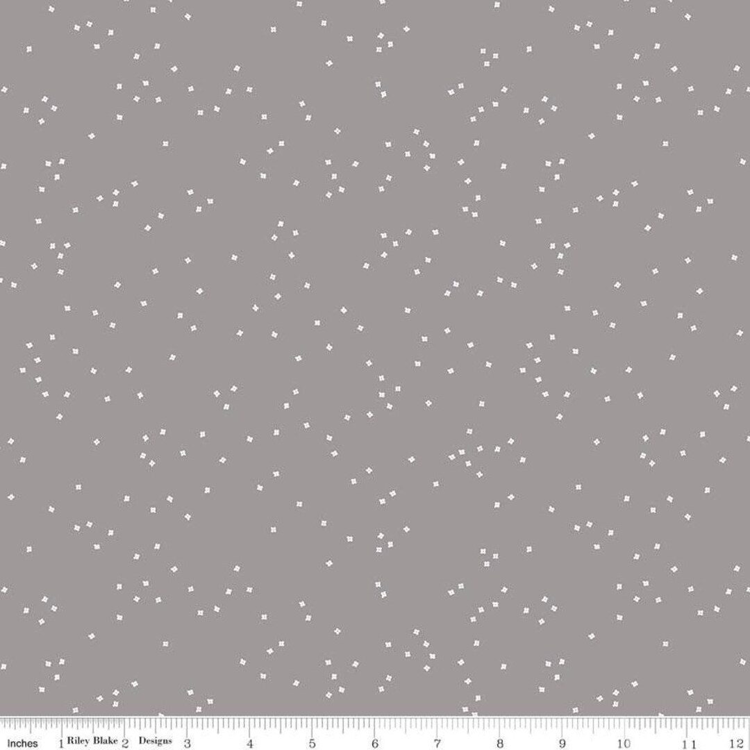 Gray Floral Fabric, Gray Quilt Fabric by the Yard, Blossoms Riley Blake ...
