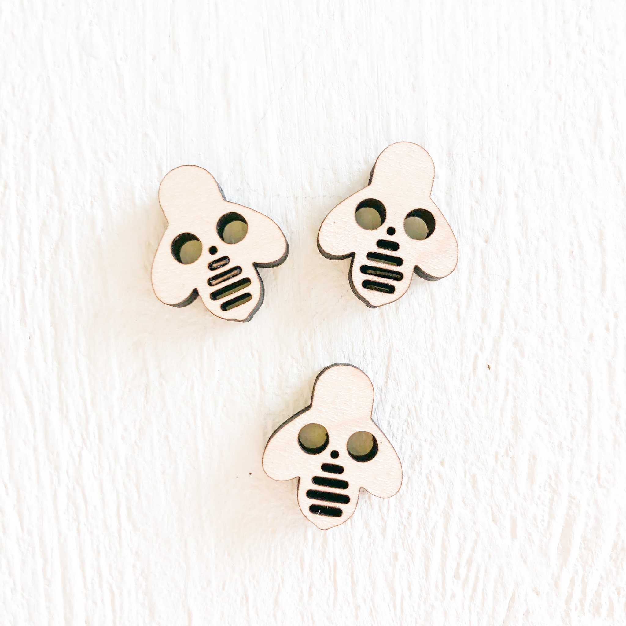 Honey Bee Wooden Buttons Bumblebee Craft Button Large Wooden - Etsy