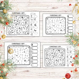 2 Holiday Placemat, Christmas Worksheet, Find Santa Printable ...