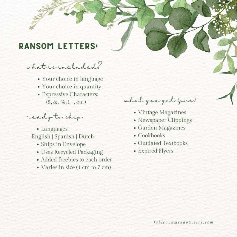 Individually Handcut Ransom Letters: Mixed Media Journaling, Card ...