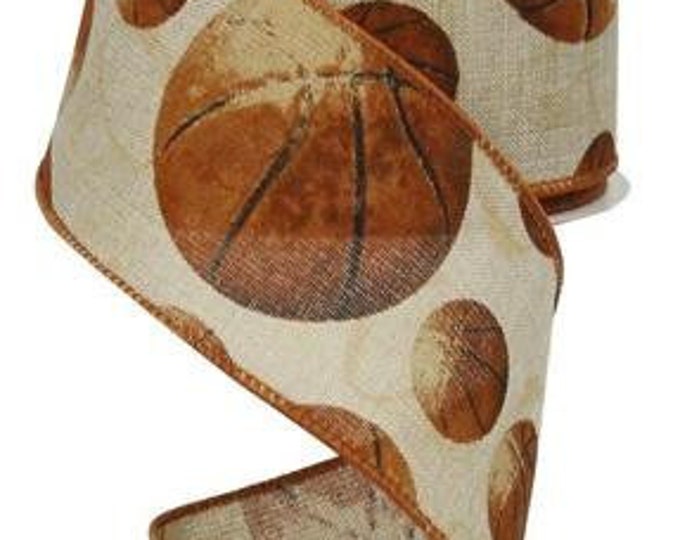 Basketball Ribbon Wired Vintage Basketball Ribbon 2.5 Inch - Etsy