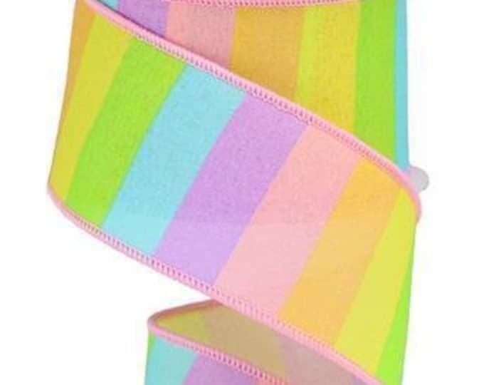 Horizontal Rainbow Pastel Stripes Ribbon Rainbow Ribbon Mutli | Etsy