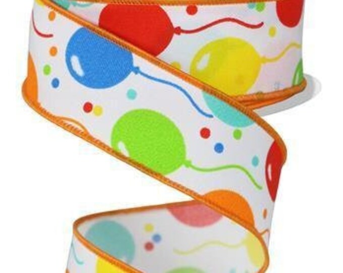 Balloon Ribbon Birthday Ribbon Party Ribbon Wired 1.5 Inch Ribbon - Etsy