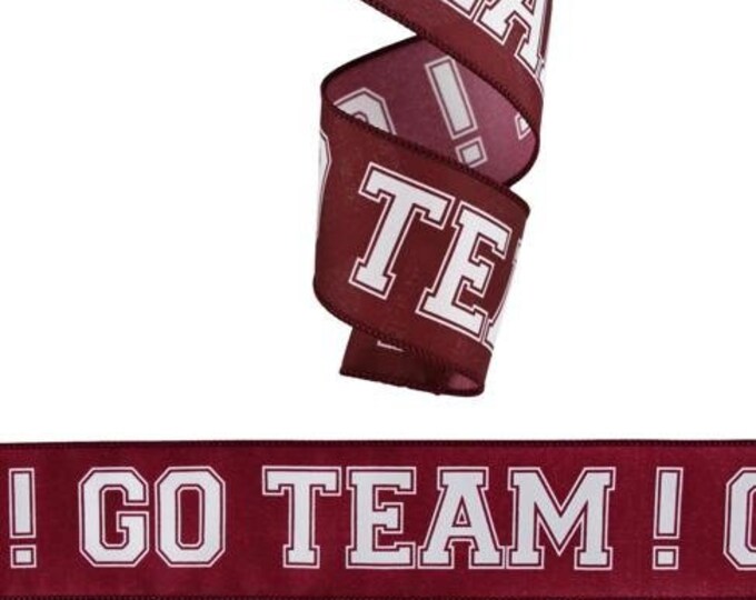 Maroon Go Team Ribbon Burgandy Go Team Ribbon Football Ribbon 2.5 Inch ...