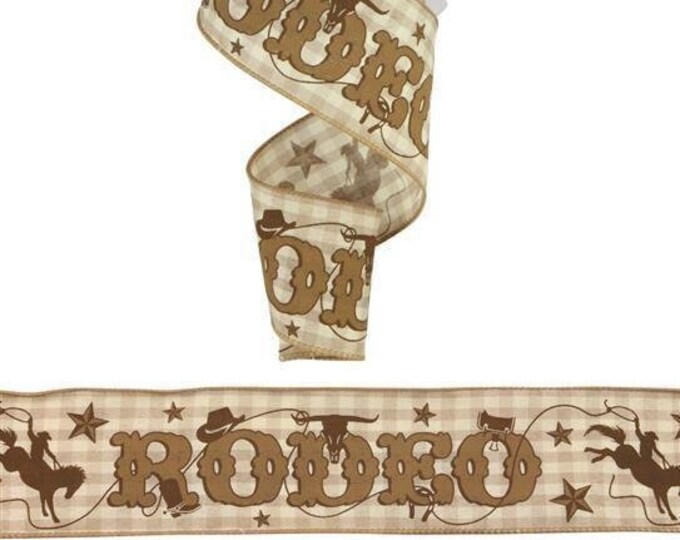 Rodeo Ribbon Gingham Western Ribbon Cowboy Ribbon Wired Ribbon 2.5 Inch ...