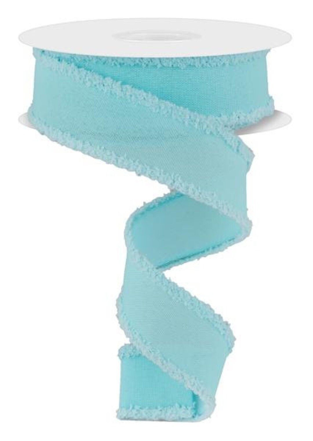 Ice Blue Royal Burlap Ribbon With Drift Aqua Wired Ribbon 1.5 Inch ...