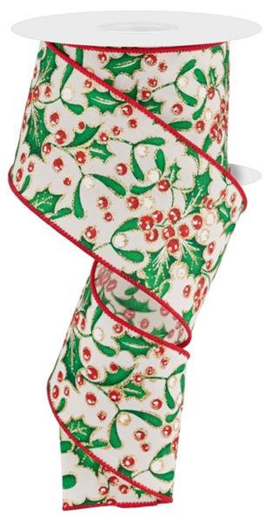 Holly Ribbon Holly Berry Ribbon Mistletoe Ribbon 2.5 Inch - Etsy