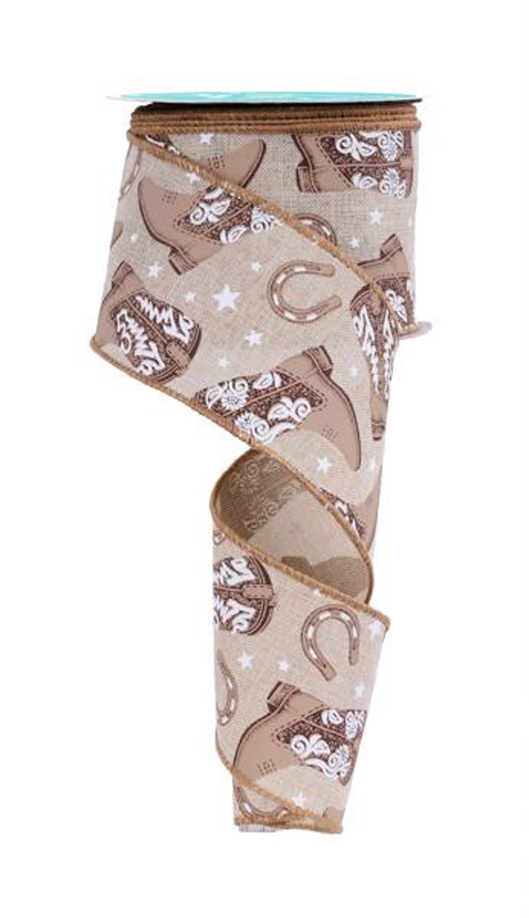 Boot Ribbon Western Ribbon Cowboy Ribbon Wired Ribbon 2.5 Inch Wired - Etsy