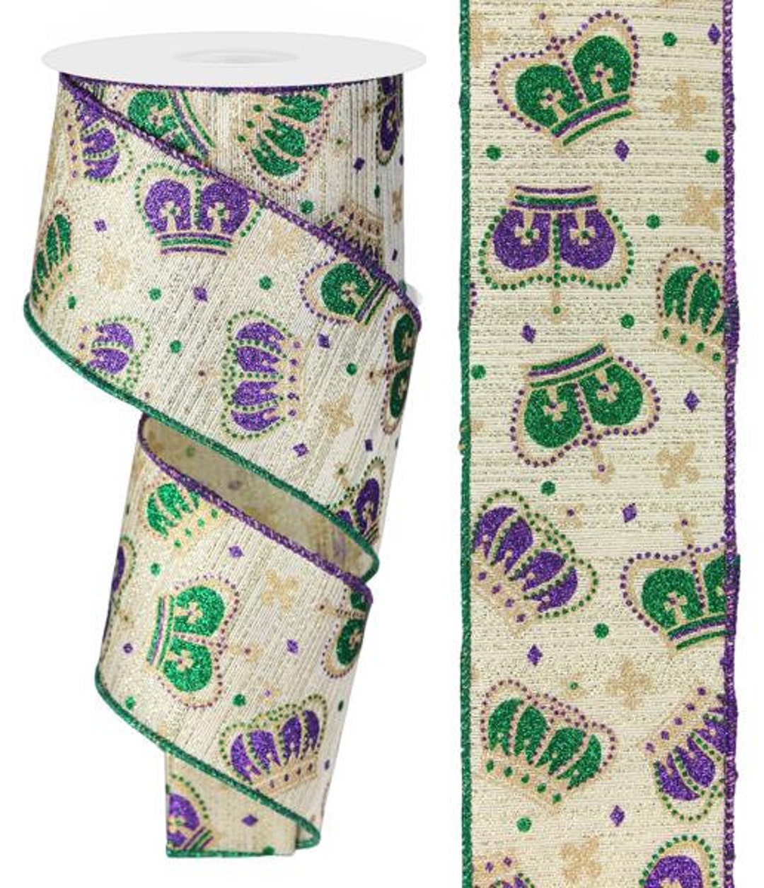 Mardi Gras Ribbon Crown Ribbon Green Purple Gold Ribbon Mardi Gras New ...