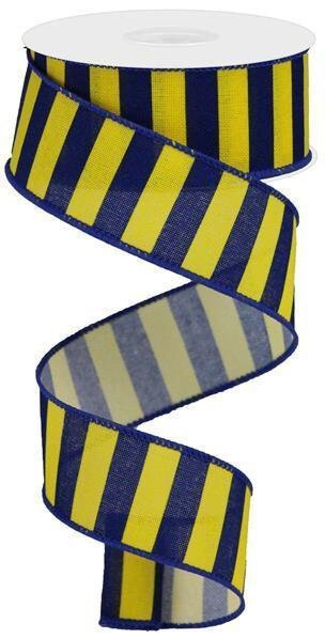 Dark Blue Yellow Ribbon Team Ribbon Sports Wired Football Ribbon 1.5 ...