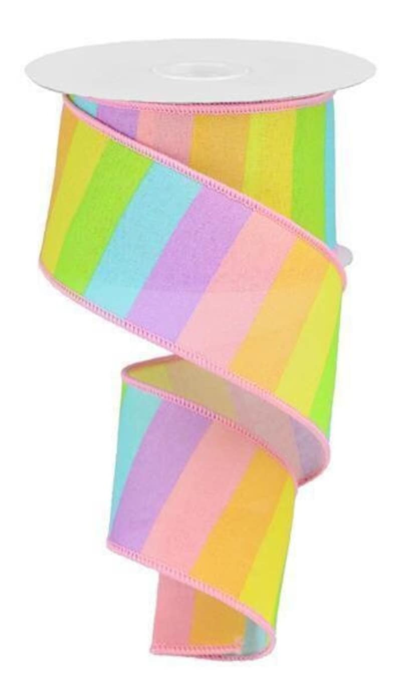 Horizontal Rainbow Pastel Stripes Ribbon Rainbow Ribbon Mutli - Etsy