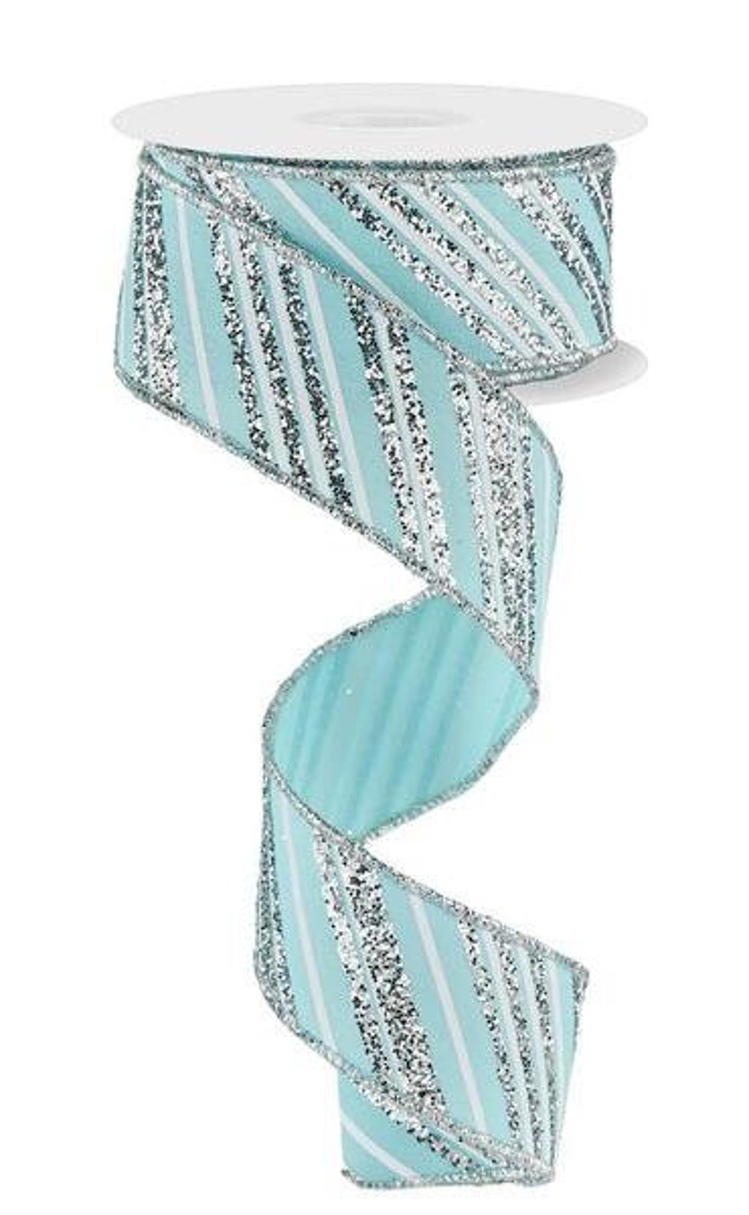Blue Silver Ribbon White Silver Diagonal Light Blue Silver Glitter ...