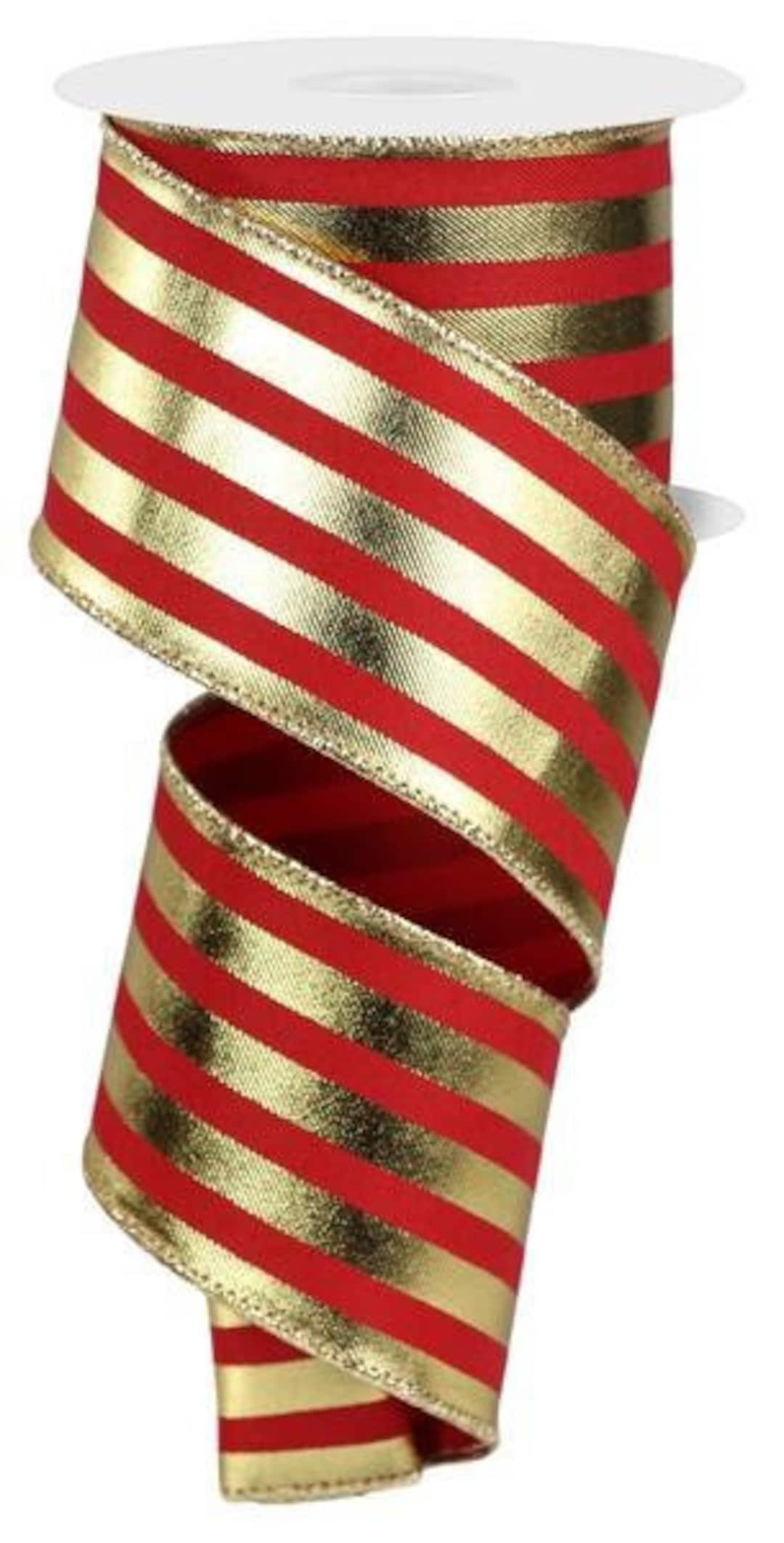 Red Gold Stripe Ribbon Red Gold Stripe Ribbon Vertical Stripe White ...