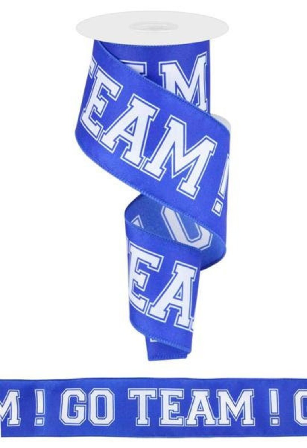 Blue Go Team Ribbon Blue Go Team Ribbon Football Ribbon 2.5 Inch Wired ...