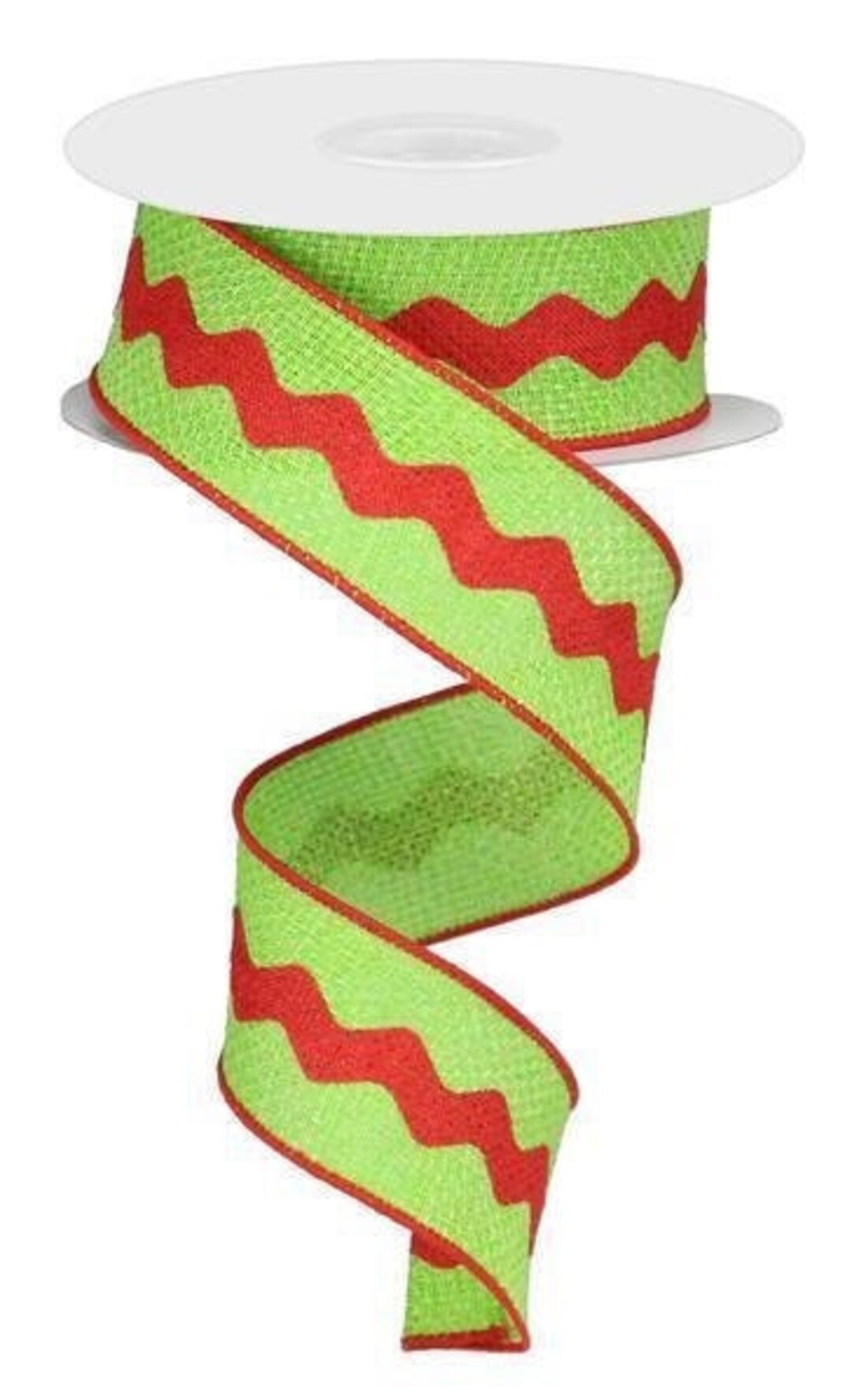 Christmas Ric Rac Ribbon Red Lime Christmas Ribbon 1.5 Inch Wired - Etsy