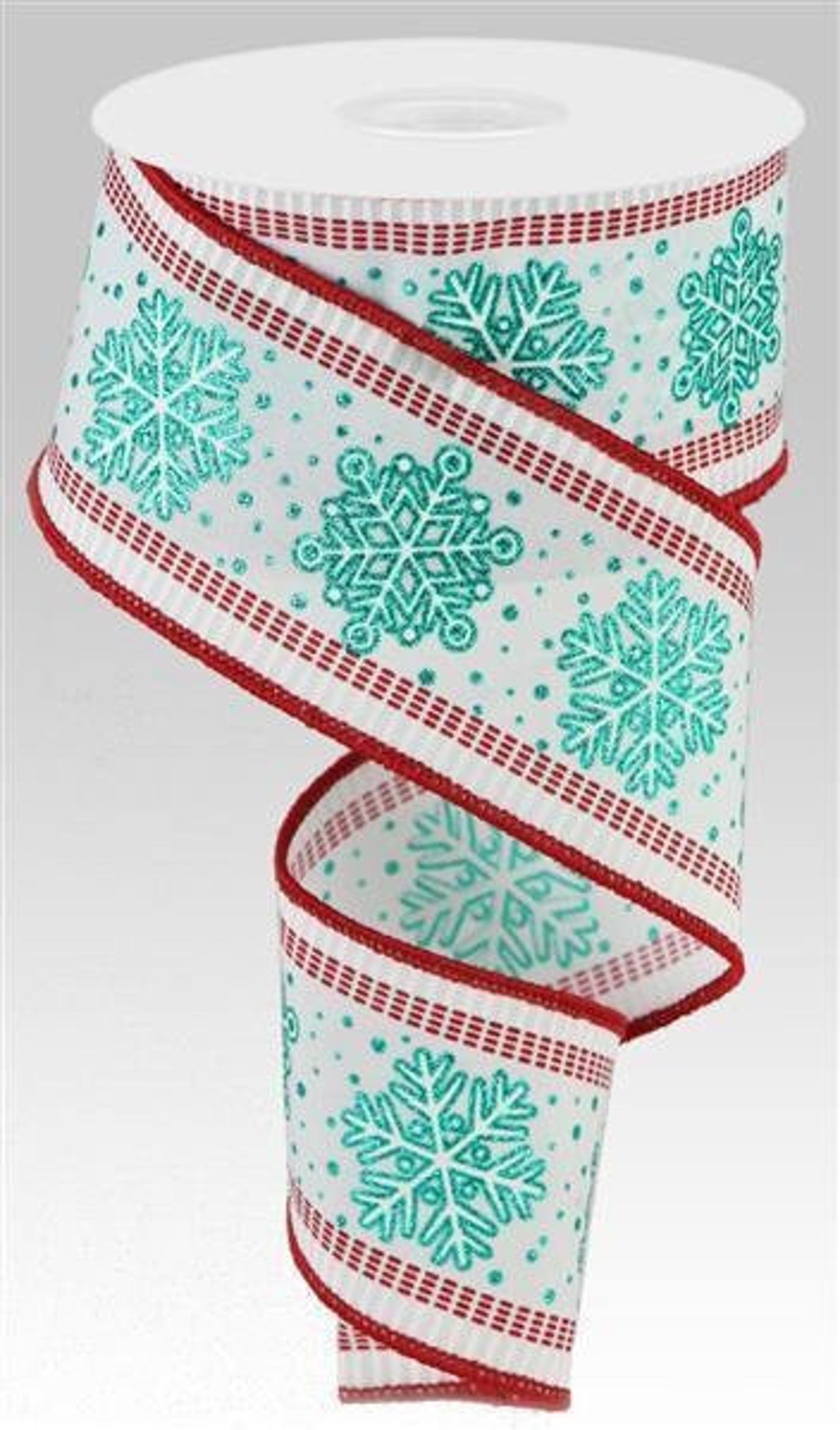 Snowflake Glitter Ribbon Christmas Snowflake Ribbon Turquoise ...
