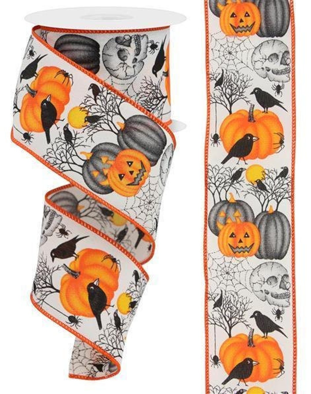 Halloween Ribbon Pumpkin Skull Ribbon Crow Spider Halloween Wired ...