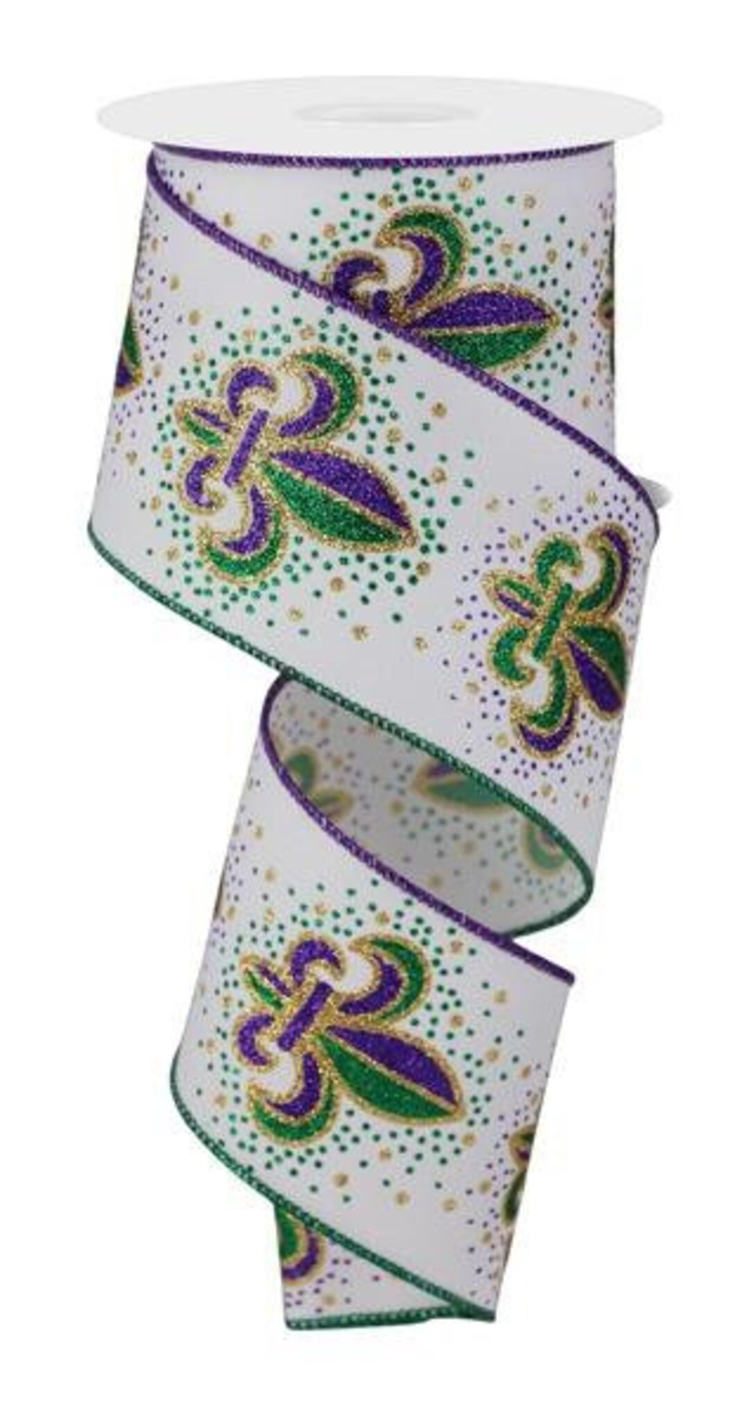 Fleur De Lis Ribbon Mardi Gras Ribbon Ribbon 2.5 Inch Wired Ribbon - Etsy
