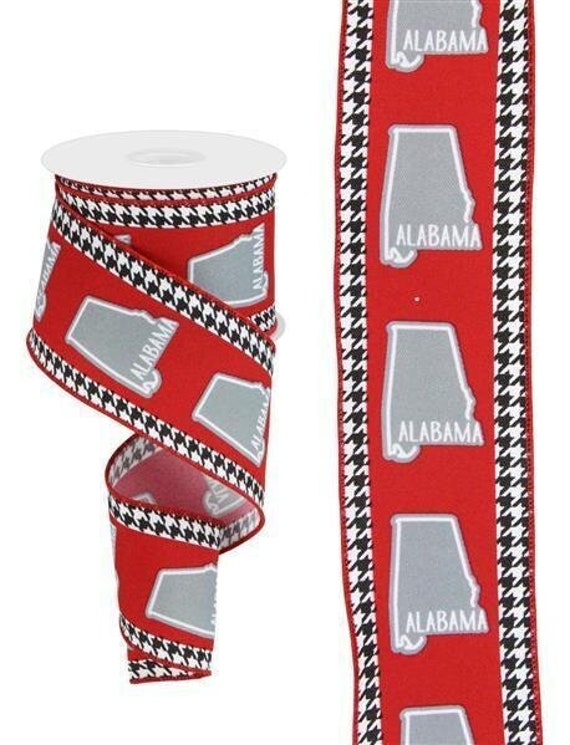Alabama Houndstooth Ribbon Roll Tide Ribbon Alabama Football - Etsy