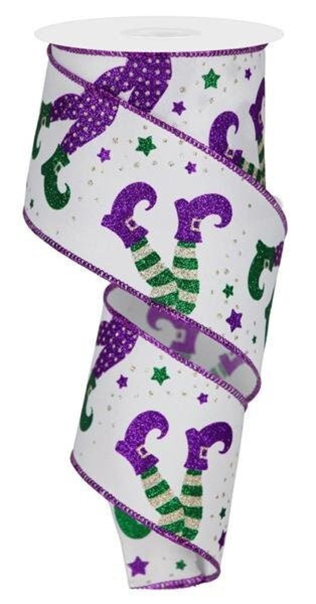 Mardi Gras Ribbon Jester Legs Ribbon Green Purple Ribbon Mardi Gras New ...