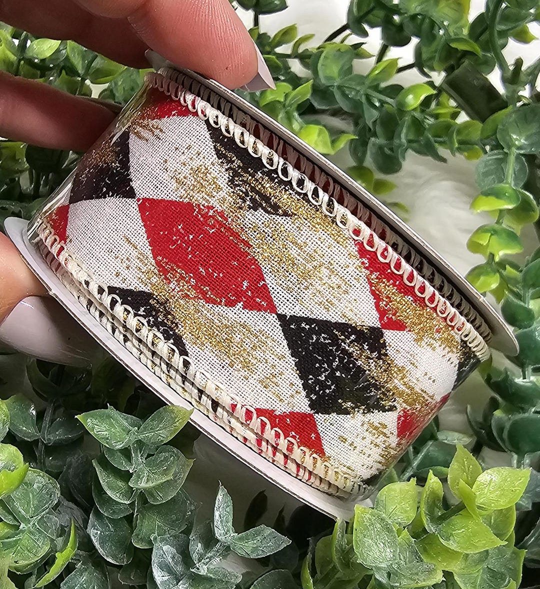 Black Red Harlequin Ribbon Black Gold White Ribbon Black White Check ...