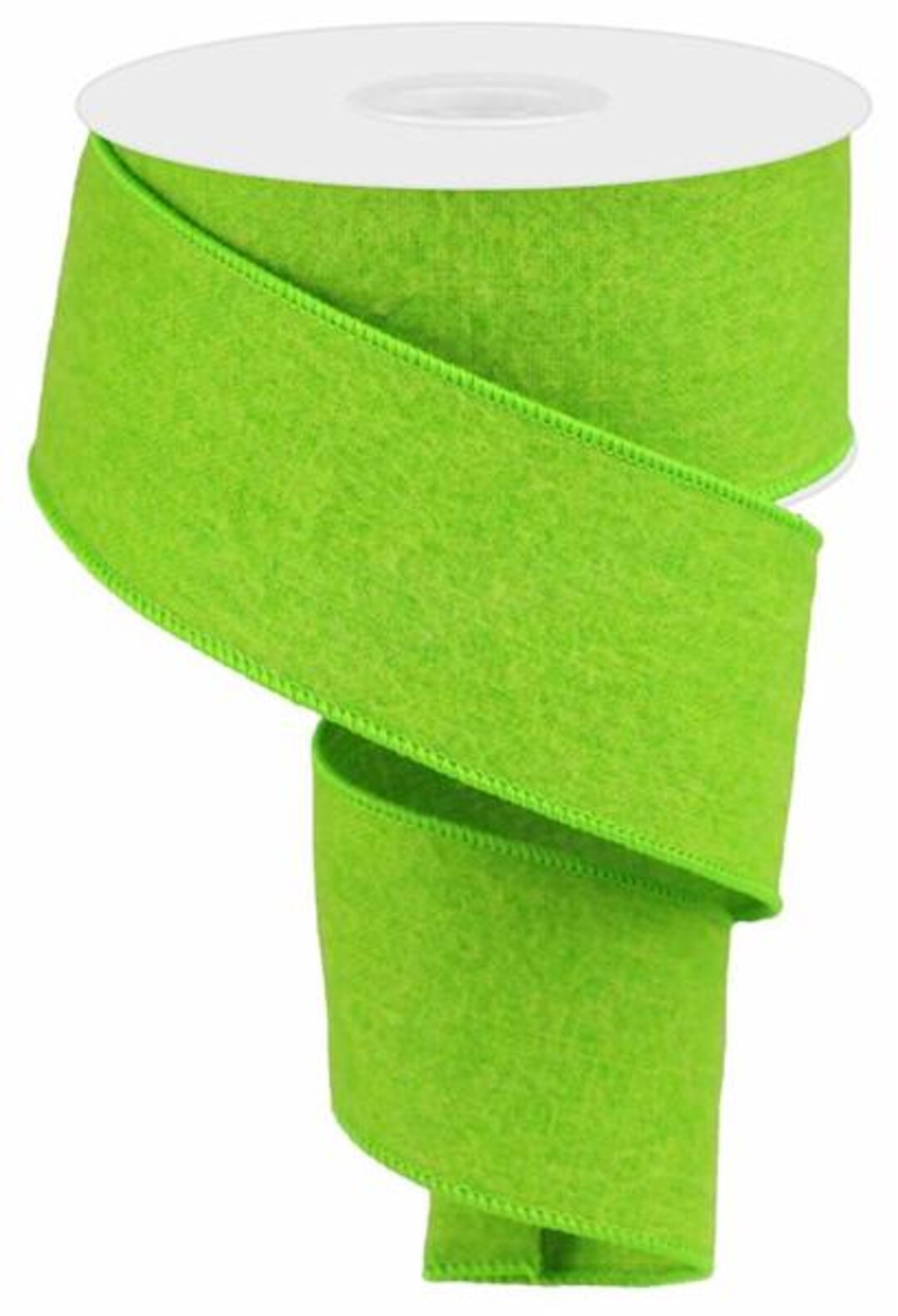 Light Green Fuzzy Wired Ribbon 2.5 Inch Wreath Fuzzy Royal Burlap Green ...