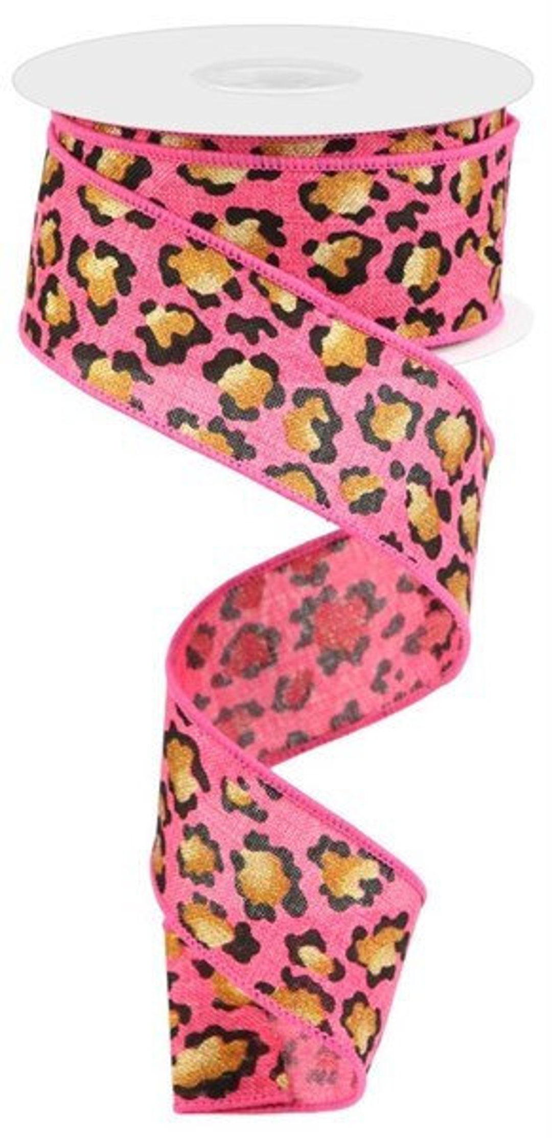 Hot Pink Leopard Cheetah Print Wired Ribbon 1.5 Inch Wired - Etsy